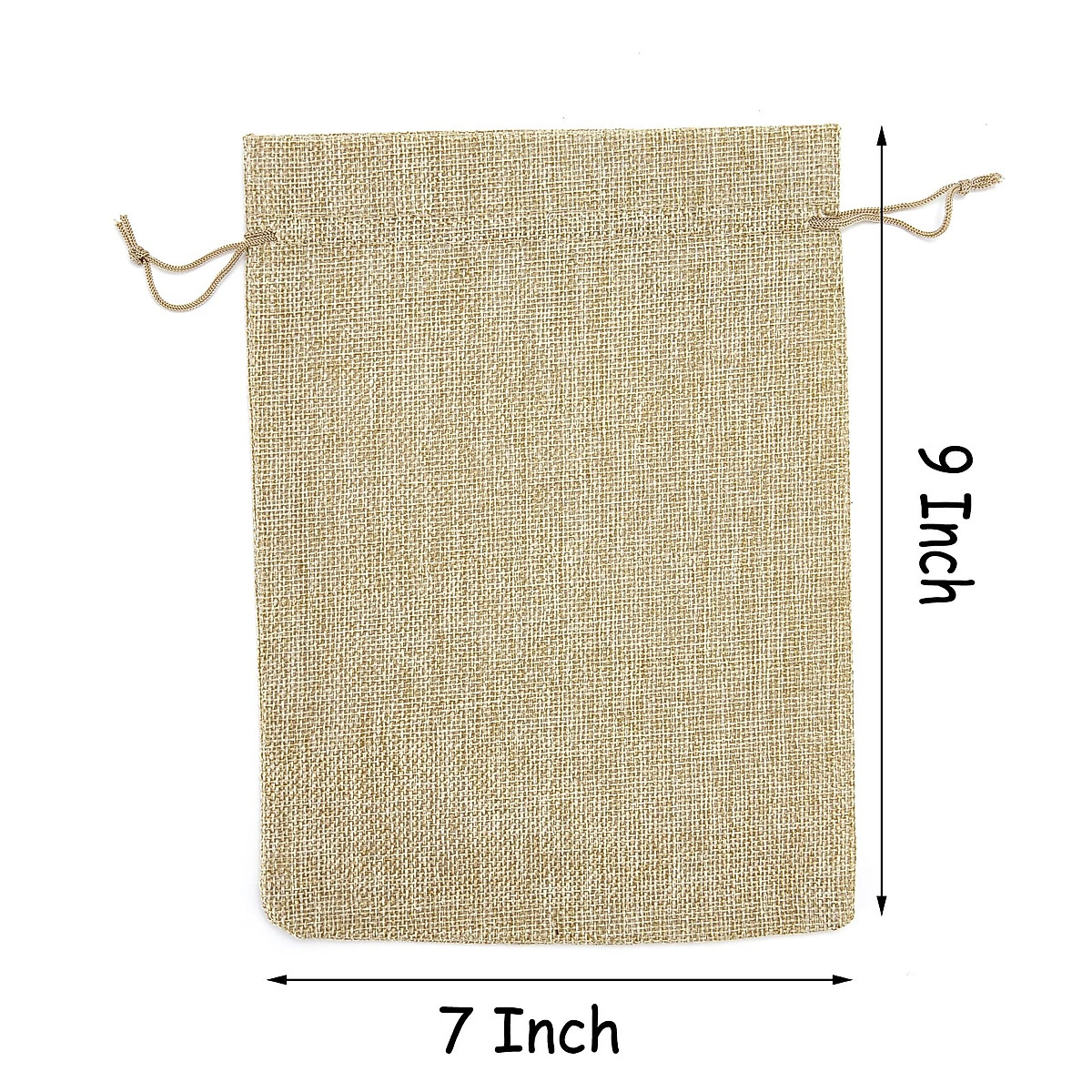 FOCCIUP 10 Pcs 7x9 Inches Burlap Bags with Drawstring Gift Bag for Wrapping Birthday Wedding Party Christmas Gifts