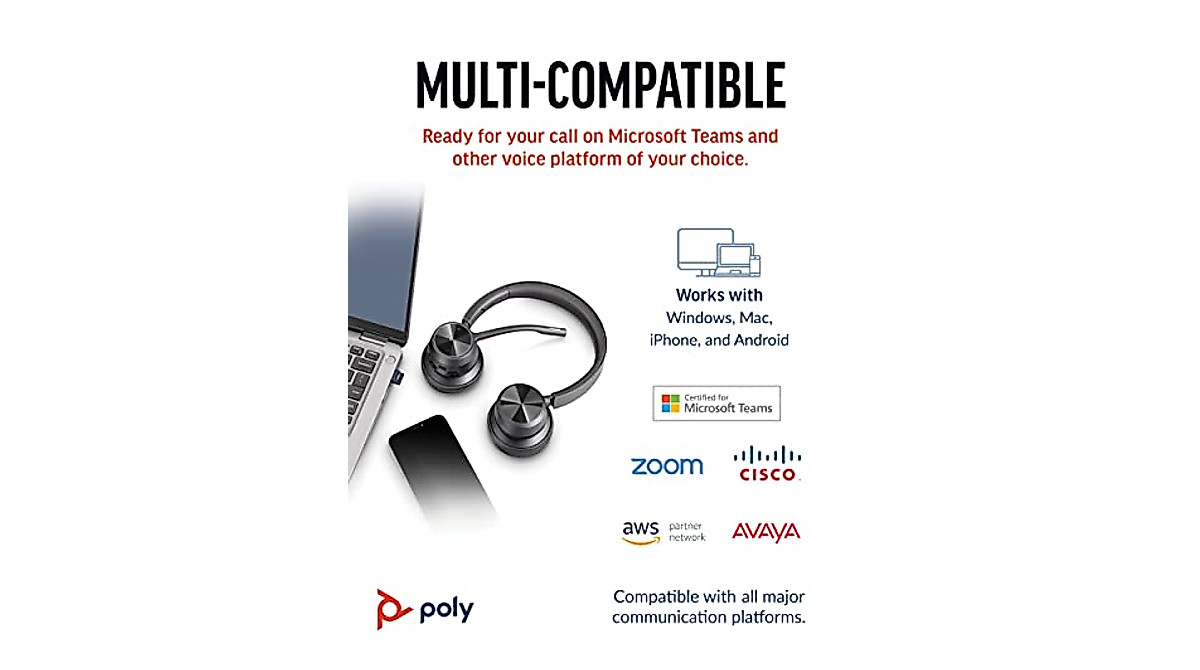 Poly Voyager 4320 UC Wireless Headset with Noise-Canceling Mic
