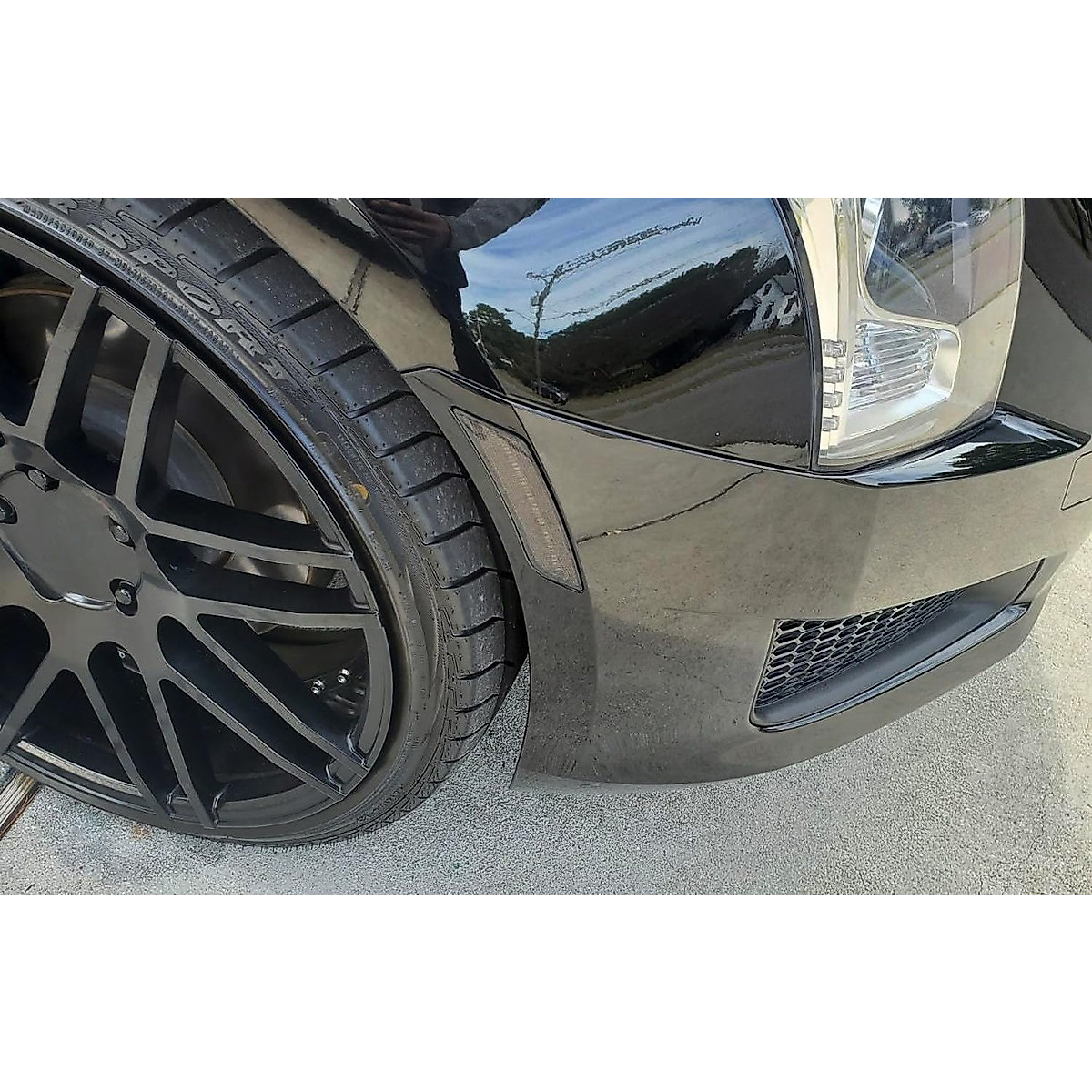 iJDMTOY Smoked Lens 27-SMD Amber Full LED Bumper Side Marker Light Kit Compatible With 2013-2014 Cadillac ATS, 2017-up Cadillac XT5; Compatible With 2019-up Chevy Blazer, Replace Amber Sidemarkers