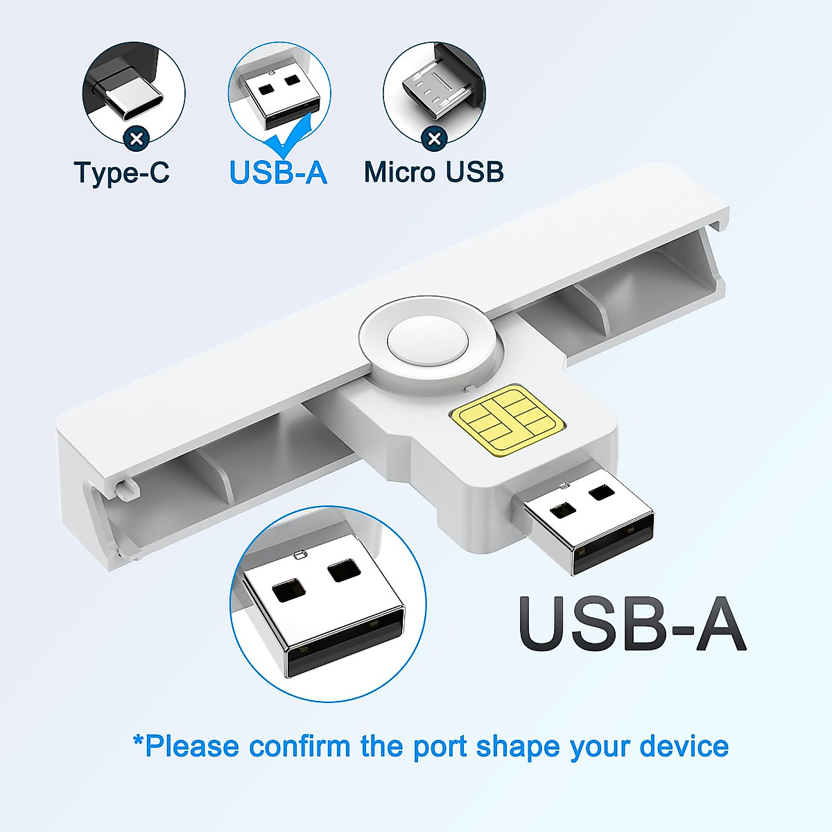 CAC Card Reader, DOD Military USB Common Access CAC Card Reader USB CAC Reader Smart Card Reader Compatible with Windows, Mac OS and Linux