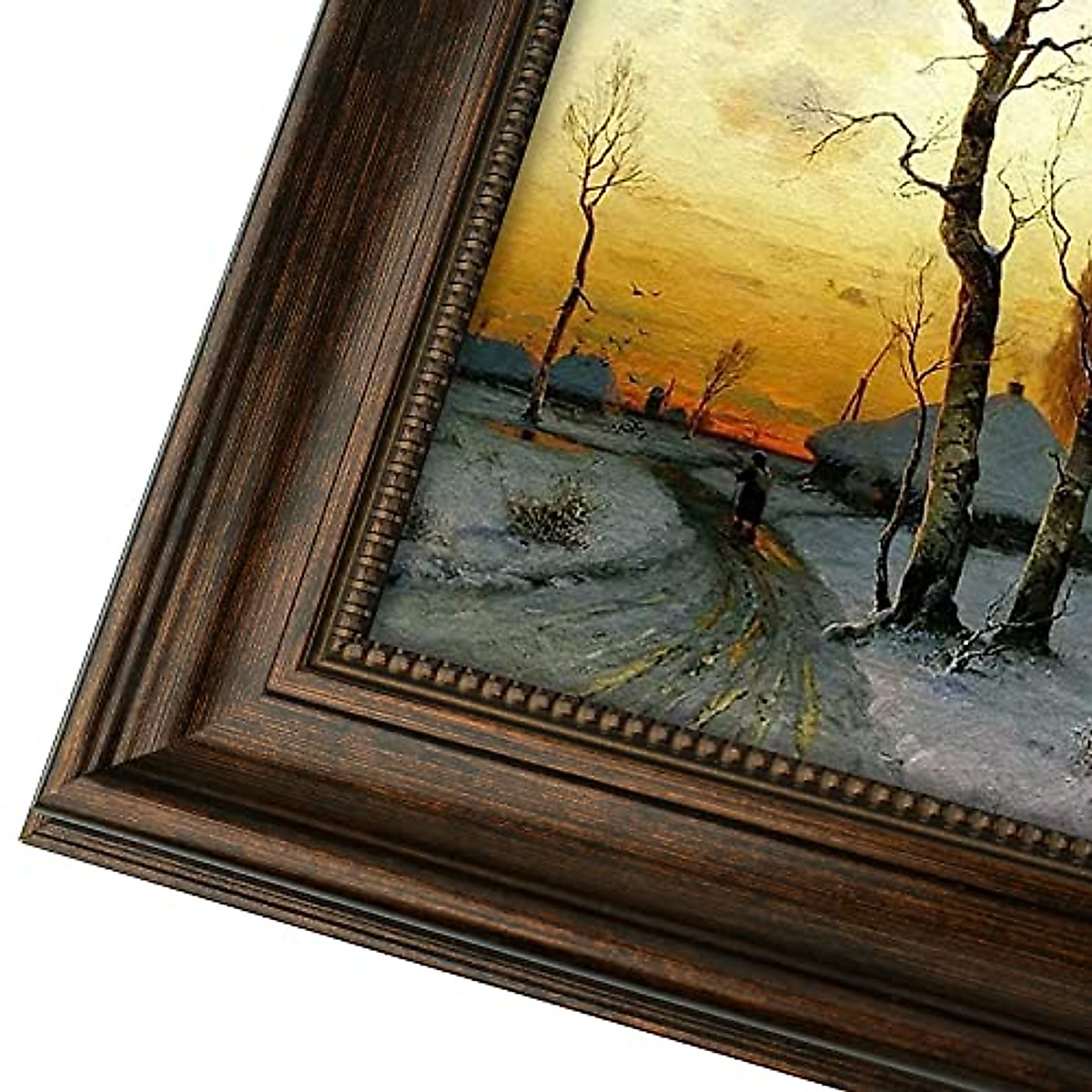 Space Art Deco, 11x14 Ornate Picture Frame Without Mat for 11x14 Photo,Shatter-Resistant Glass Sawtooth Hangers Wall Mount Display(Color Brown)