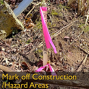 GUFJUCH Flourescent Flagging Tape, Non-Adhesive Plastic Ribbon Neon Marking Roll, for Tree Marking, Hunting Trail Tape, Boundaries and Hazardous Areas Marking, 4 Colors 0.78'' X 200'