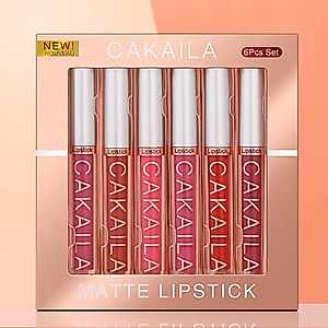 KARNAR 6 Pcs Lipstick Matte Liquid Lipstick Lipgloss Set for Women labiales mate 24 horas originales matte larga duracion 24 Deep Red Original 24 Hours Lipstick Lip Stain Long Lasting Waterproof.