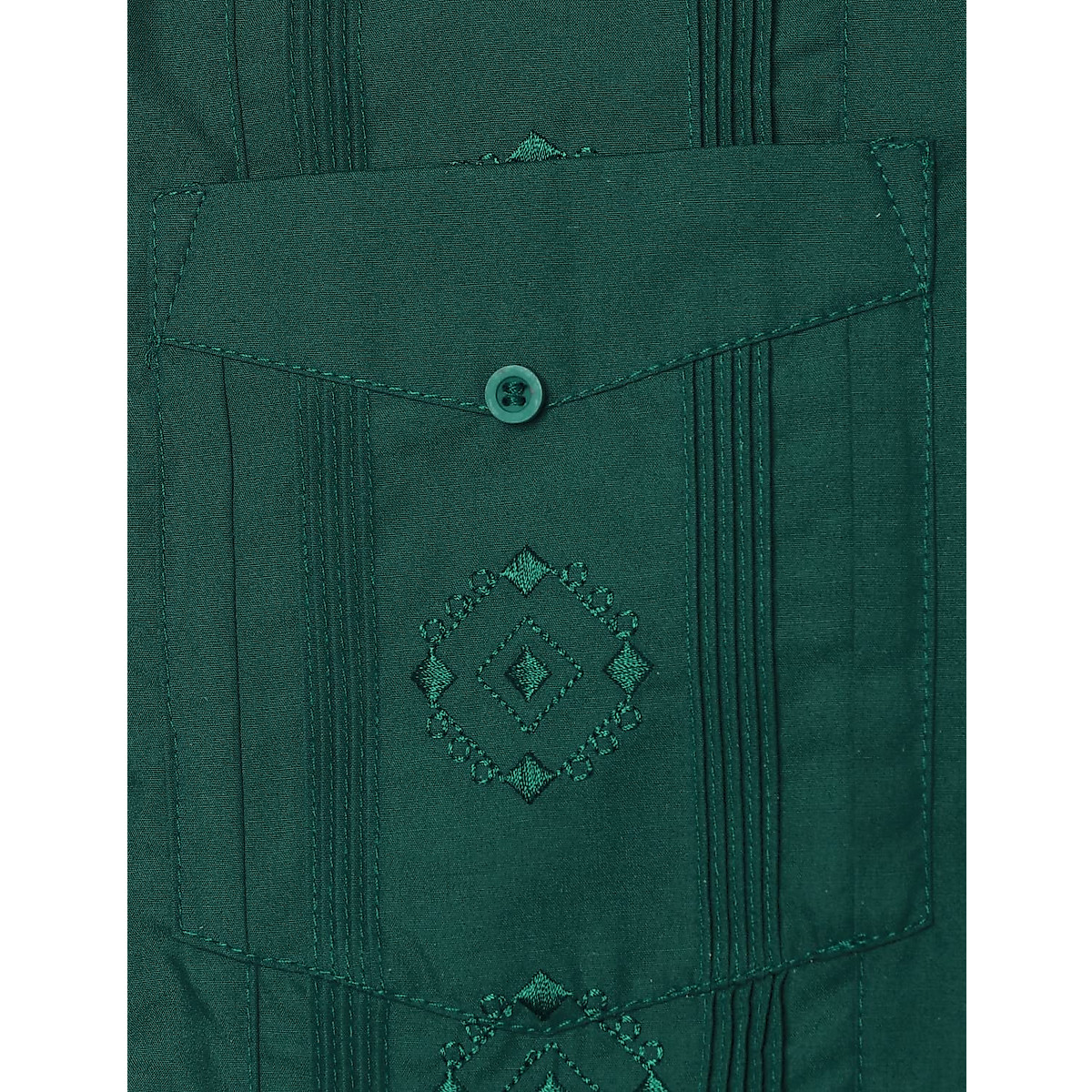 VATPAVE Mens Embroidered Cuban Guayabera Shirts Casual Button Down Short Sleeve Beach Shirts XX-Large Green Camp