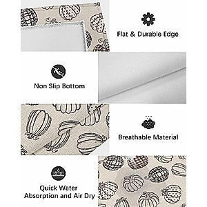 Thanksgiving Fall Outdoor Rug for Patio/Deck/Porch, Non-Slip Large Area Rug 6 x 9 Ft, Autumn Pumpkin Rustic Burlap Indoor Outdoor Rugs Washable Area Rugs, Reversible Camping Rug Carpet Runner