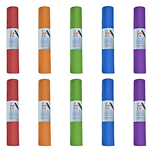 Hello Fit 10-Pack Yoga Mat, 68" x 24" Non Slip Exercise Mat, 4mm Thick Gym Mat for Fitness and Stretching, Bulk Non Toxic Yoga Mats for Schools and Studios, Assorted