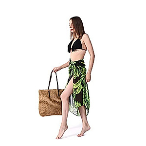 Ayliss Women Straw Woven Tote Large Beach Handmade Weaving Shoulder Bag Purse Straw Handbag (Square Khaki #2)
