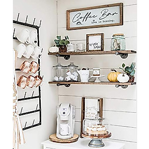 Wartter 16.2x6.4 inches Wood Framed Coffee Bar Sign -Love is Brewing Wall Art Decor