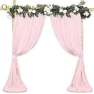 Sheer Curtain Drapes 10ft x 8ft Pink Chiffon Fabric Backdrop Drapes Curtain for Wedding Arch Party Window Decoration