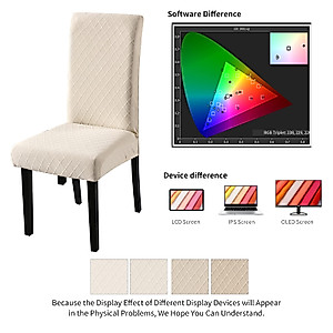 Fuloon Waterproof Dining Chair Covers, Parsons Chair Slipcover, Super Fit Stretch Kitchen Chairs Slipcovers, Removable Washable Chairs Seat Slipcover for Dining Room, Kitchen, Banquet (6 Pack, Beige)