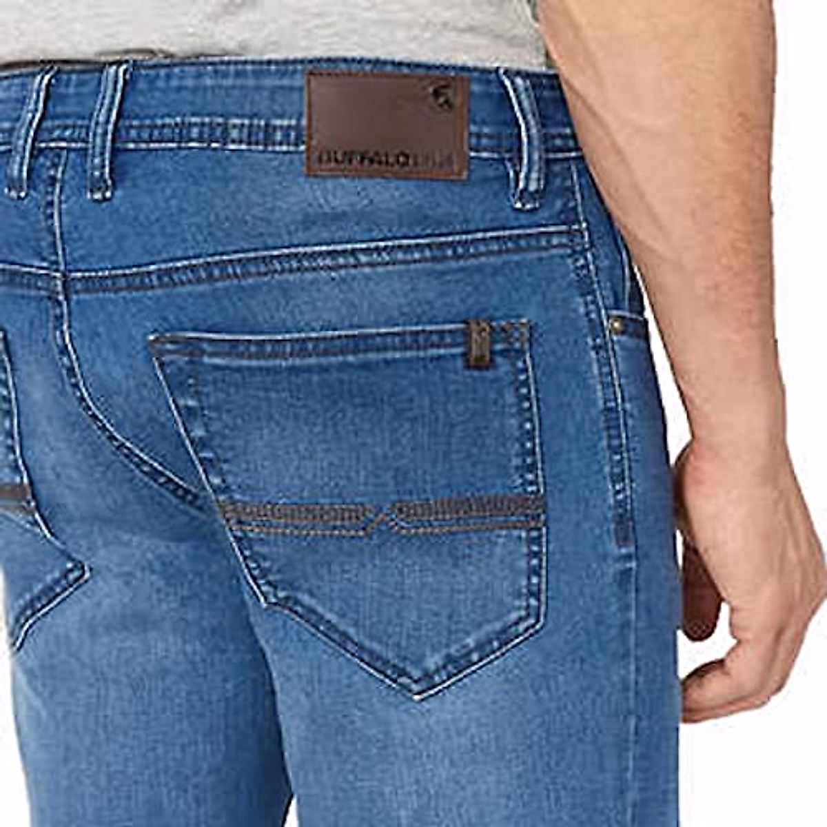 Buffalo David Bitton Men's Axel Super Soft Slim Stretch 5 Pocket Denim Jean (as1, Waist_Inseam, Numeric_38, Numeric_34, Regular, Regular, Blue)