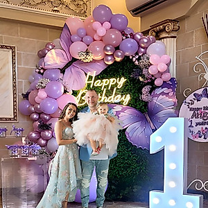 Pink and Purple Party Balloons, 50Pcs 12 Inch Purple Pink Balloons, Metallic Pink Purple Latex Balloons Birthday Party Balloons for Girls Birthday Baby Shower Wedding Party Decorations