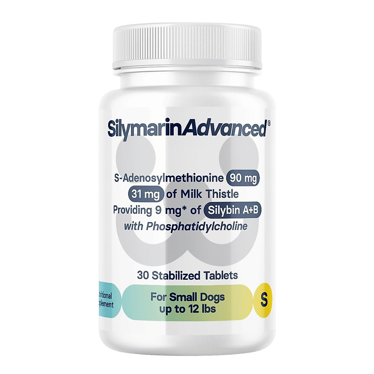 SilymarinAdvanced Liver Health Supplement for Small Dogs, S-Adenosylmethionine (Same) and Silybin, Liver Tablets, Cognitive Support, 30 Tablets
