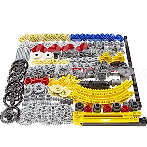 Habow 233pcs Technic-Parts Technic-Gears Axle-Pin-Connector Compatible with Lego-Technic Technic Cam Worm Cogs Gears Steering Parts Differential Engine Kit. MOC Pieces for Replacement Pieces.
