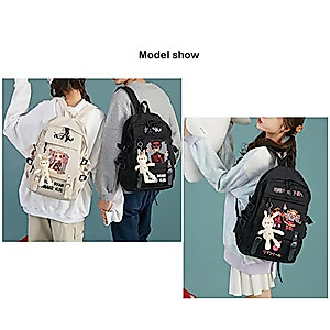 Samarr ZBIBYO Anime Hanako-kun Backpack for School Cute With doll pendant, Yashiro Nene unisex cosplay bookbag (Black5)