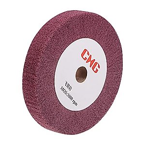 uxcell 150mm x 25mm 320 Grit Non-Woven Polishing Burnishing Wheel Nylon Wire Drawing Abrasive Flap Wheel for Stainless Steel Copper Red