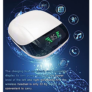 Wireless Earbuds, Touch Control Headphones, Built-in Noise Cancelling in-Ear Earbuds, Stereo Earphones with Charging Case and Digital Display, Portable Headphones for Sports/Home/Office/Fitness/Game