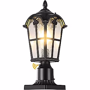 Dusk to Dawn Outdoor Lamp Post Lights Waterproof Exterior Pole Lantern Lighting Fixtures, ,deck post lights fence post lights garden post, Lamp Post Lantern Light Fixture, fence garden, driveway