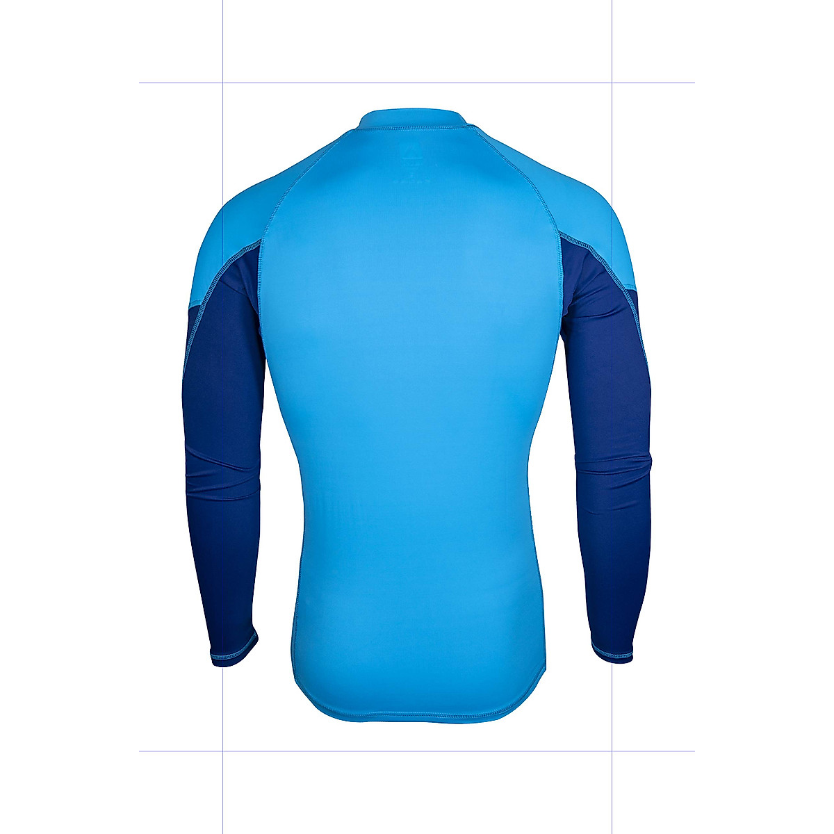 ALLEZ Men's Rash Guard Swim Shirts UPF 50+ UV Sun Protection Long Sleeve Shirts Lightweight Quick Dry Surf Fishing Shirts for Men (Blue&Navy,M)