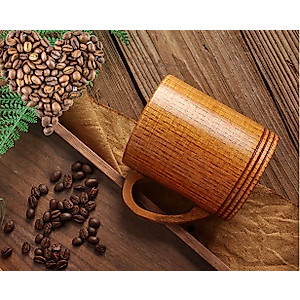 HomeImpel Wooden Coffee Cups Tea Cups With Handle, 9.5oz, 280ml, Drinking Wood Mugs for Beer/Coffee/Milk/Water