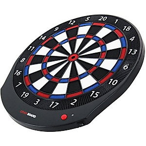 GRAN BOARD Dash Blue Online Bluetooth Smart Dartboard for Adults & Game Room Package c/w -Bracket, Throw line Sticker, Smartphone Holder, Extra tip 50pcs, Fcx Dart & std Gran Dartboard Accessory