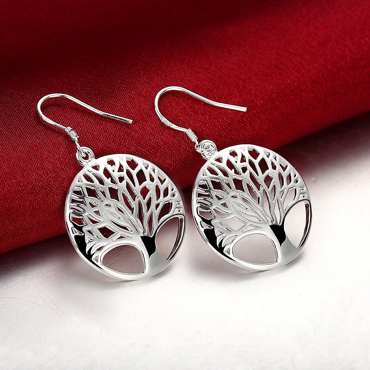 Tree of Life Earrings,Fashion Jewelry Sterling Silver Plated Tree Pendants Drop Dangle Earrings Dangles