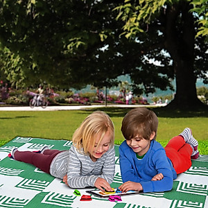 Eleet Reversible Mats, Plastic Straw Rug 5x8 ft - Modern Area Rug - Waterproof Portable Outdoor Rug RV, Patio, Backyard, Deck, Picnic, Beach, Trailer, Camping (5 x 8 ft, Olive Green)