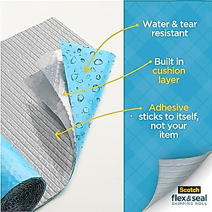 Scotch Flex and Seal Shipping Roll, 10 ft x 15 in, Just Ship It, No Boxes, No Tape, Easy Packaging Alternative to Poly Mailers, Shipping Bags, Bubble Mailers, Padded Envelopes, Boxes (FS-1510)
