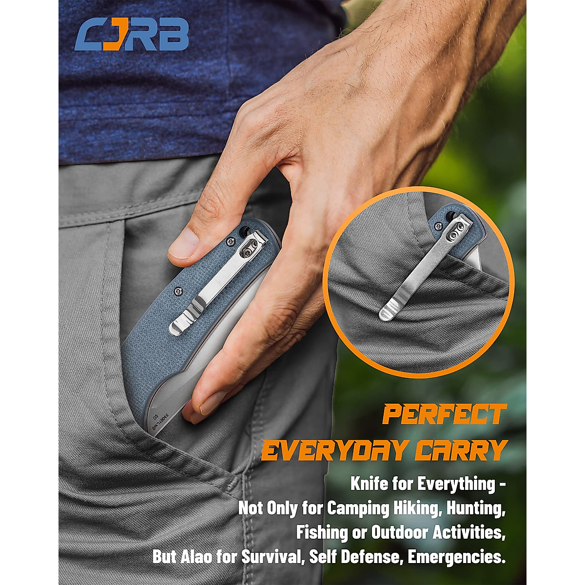 CJRB Crag Blue Bundled with Crag Black Great EDC Knife Companion