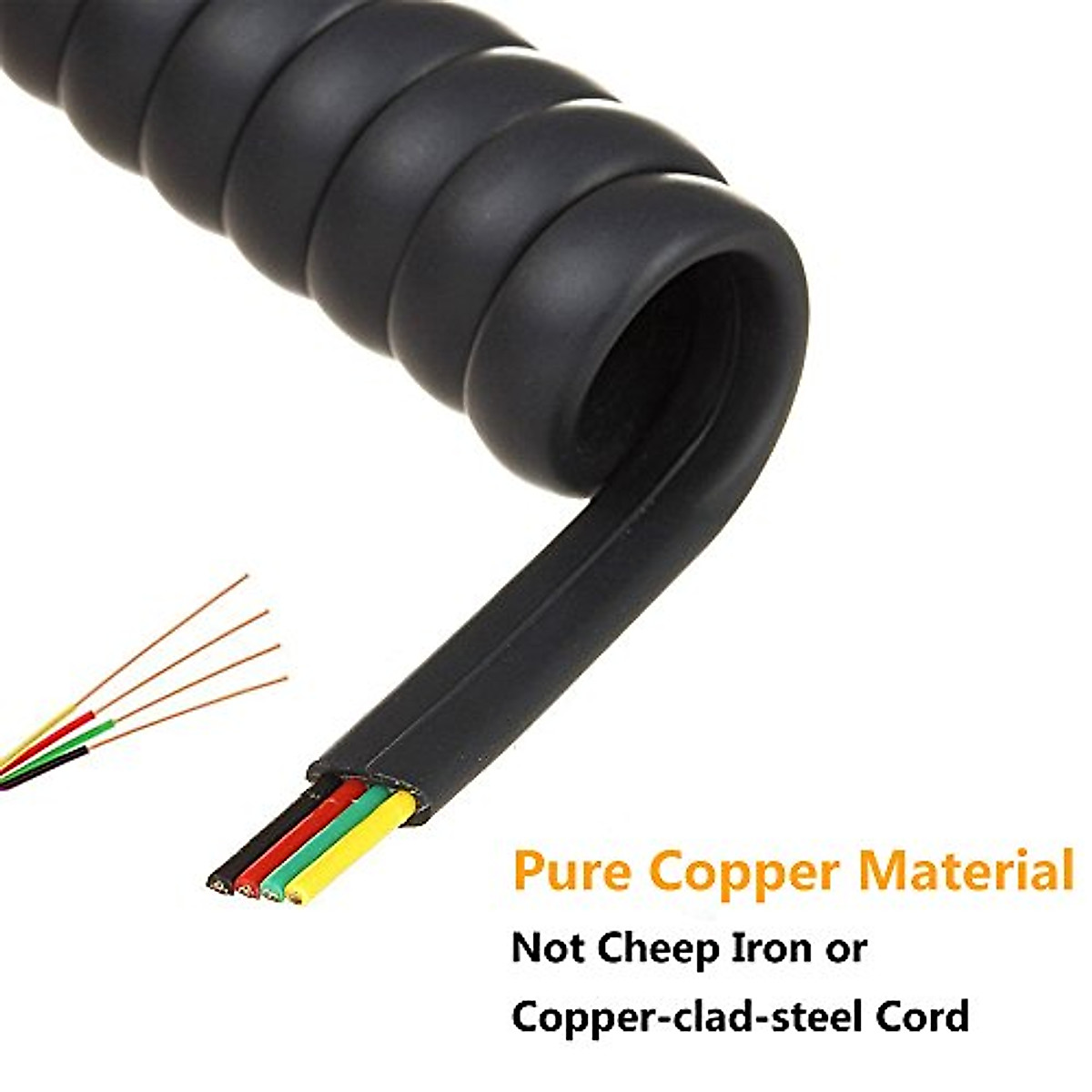 Telephone Handset Cord Detanglers,Uvital 2 Pack Landline Handset Cord Cable 10Ft Uncoiled(1.2 Ft Coiled) and 2 Pack Anti-Tangle Telephone Cord Untangler 360 Degree Rotating Swivel Cord(Black)