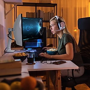 Ergotron – HX HD Premium Heavy Duty Gaming Monitor Arm, Single Monitor Desk Mount – for 1000R Curved Ultrawide Monitors Up to 49 Inches, 28 to 42 lbs, VESA 75x75mm or 100x100mm – HD Pivot, White