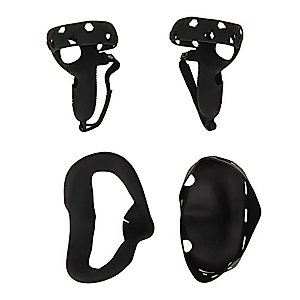 Controller Grips Cover for Oculus Quest 2, Silicone VR Shell Cover Accessories Set with Face Cover Lens Rotective Cover for Quest 2 Accessories (Black)