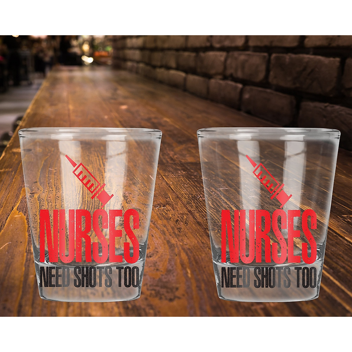 Crazy Bros Tees Nurses Need Shots Too - Funny Birthday Idea for Nurses - 1.75 OZ Shot Glass (2)