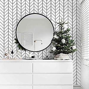 LXCREAT Removable Wallpaper Forgiving Black/White Stripes Peel and Stick Wallpaper 17.71 in X 118 in Modern Self Adhesive Vinyl for Home Renovation