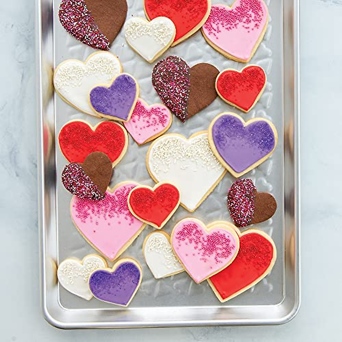 Nordic Ware Heart Embossed Half Sheet, Silver