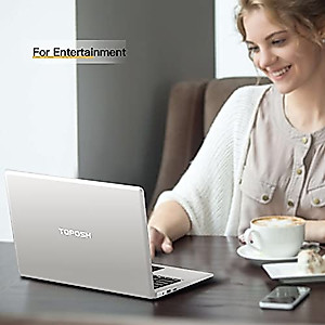 TOPOSH PC Laptop, Windows 10 Computer,14 Inch, 6GB RAM + 64GB SSD, Intel Celeron N3350, Dual-Core 1.1 GHz Graphics, WiFi Bluetooth-Silver