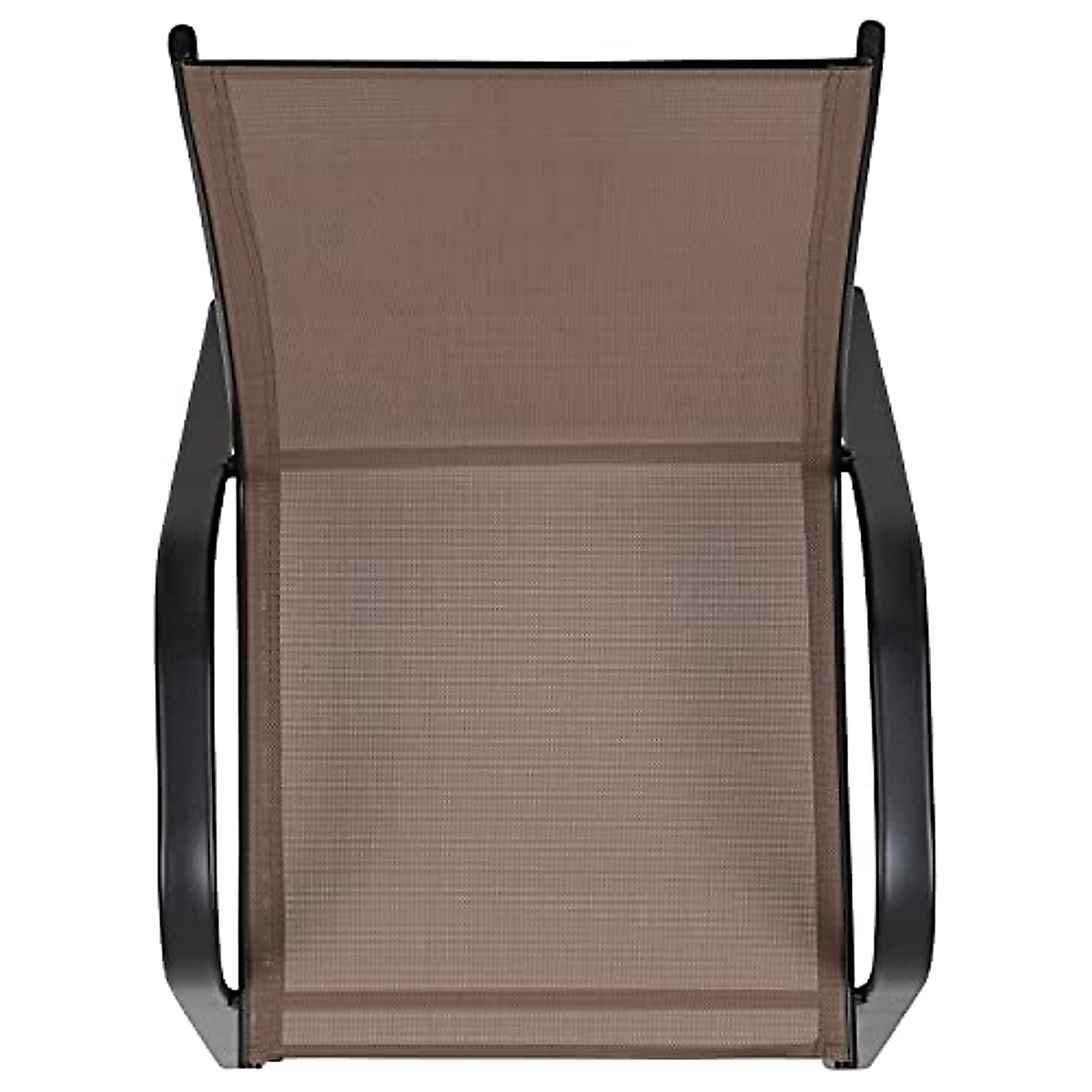 Flash Furniture 5 Pack Brazos Series Brown Outdoor Stack Chair with Flex Comfort Material and Metal Frame