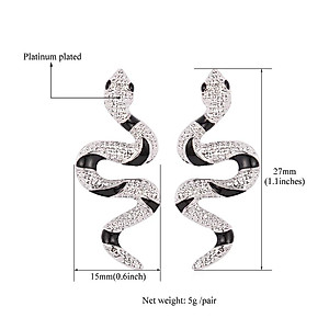 U7 Vivid Snake Earrings Women Platinum Plated Gothic Punk Serpent Dangle Earrings Party Gift