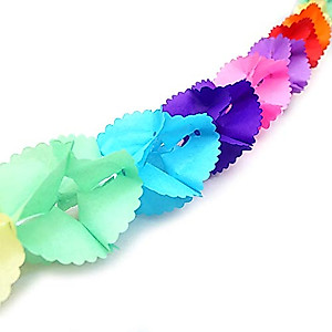 Rainbow Paper Garland - 12 Ft Long by New Paradise