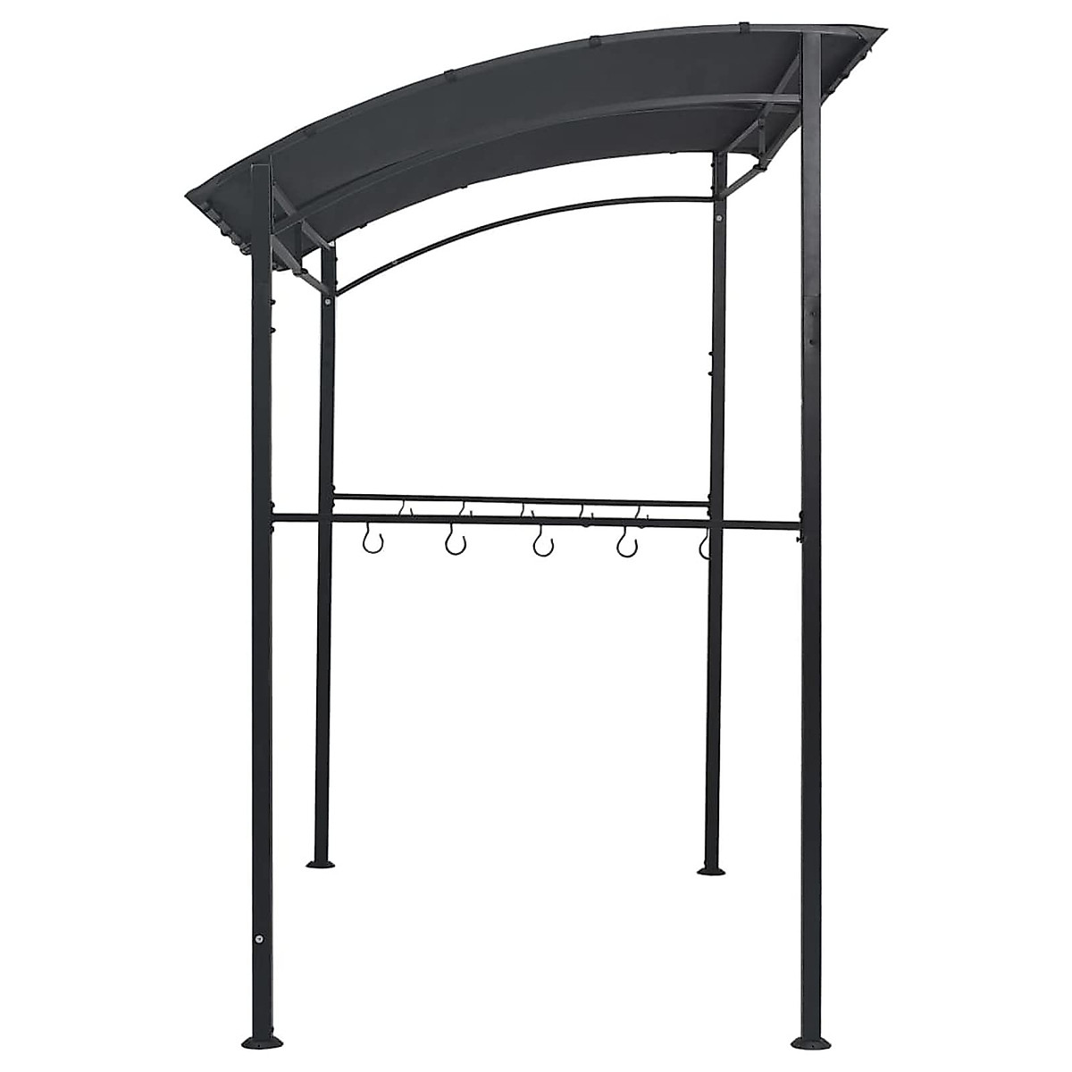 Tidyard BBQ Gazebo Sun Shade Shelter Anthracite Steel for Patio, Wedding, BBQ, Camping, Festival Events 7.1ft x 4.9ft x 7.2ft (L x W x H)