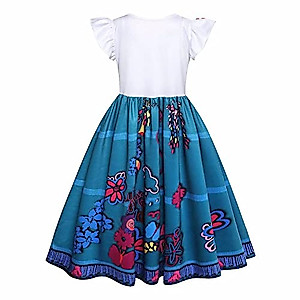 SZ-TONDA Kids Princess Costume Dress - Girls Halloween Cosplay Outfit Clothes Blue