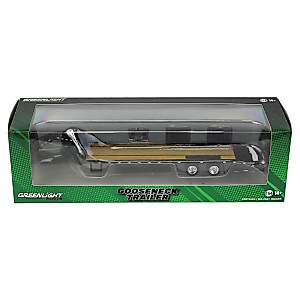 Greenlight 30390 Gooseneck Trailer - Black with Red and White Conspicuity Stripes (Hobby Exclusive) 1:64 Scale Diecast