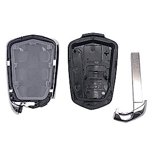 Smart Key Fob Case Shell Fit for 2015-2019 Cadillac Escalade CTS SRX XT5 ATS STS CT6 4 Buttons Keyless Entry Remote Control Car Key Fob Cover Casing Replacement (Black)