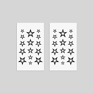 Oottati Small Cute Temporary Tattoo Hand Stars (Set of 2)