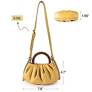 Milan Chiva Cloud Pouch Bag Gabbi Ruched Handbag Chic Dumpling Clutch Purses with Removable Strap MC-1007MSYL
