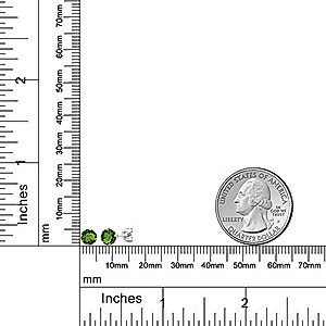 Gem Stone King 925 Sterling Silver Chrome Diopside Stud Earrings For Women (1.00 Cttw, Round 5MM)