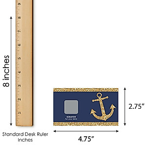 Big Dot of Happiness Last Sail Before the Veil - Nautical Bridal Shower and Bachelorette Party Game Scratch Off Dare Cards - 22 Count