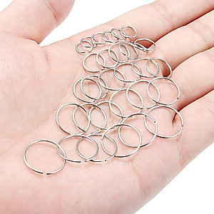 SCERRING 20G Stainless Steel Fake Nose Septum Hoop Rings Lip Helix Cartilage Tragus Ear Eyebrow Ring Piercing Jewelry 6mm 8mm 10mm 12mm 14mm 30PCS Silver