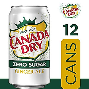 Canada Dry Zero Sugar Ginger Ale Soda, 12 fl oz cans (Pack of 12)