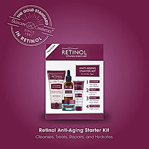 Retinol Anti-Aging Starter Kit – The Original Retinol For a Younger Look – [4] Conveniently Sized Products Perfect For Travel or First Time Try – Cleanse, Treat, Repair & Hydrate On-The-Go